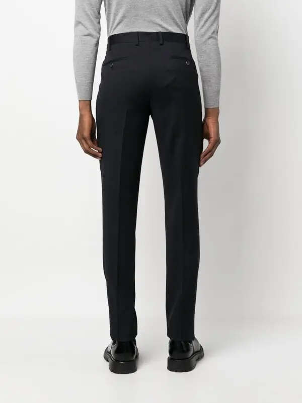 LARDINI Straight-leg Wool Trousers - Blue