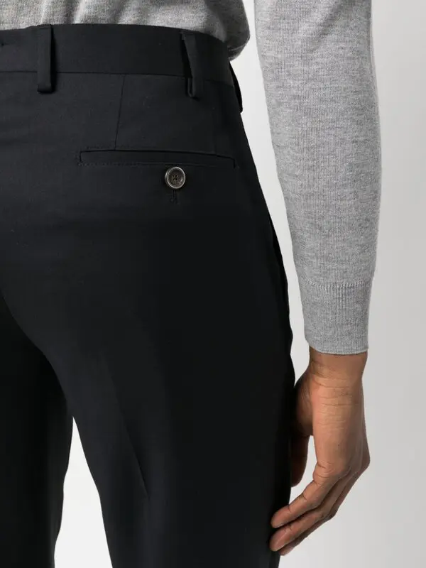 LARDINI Straight-leg Wool Trousers - Blue