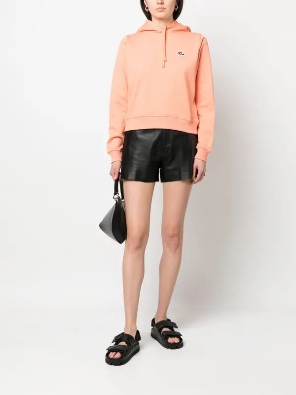 DIESEL® Logo-patch Drawstring Hoodie - Orange