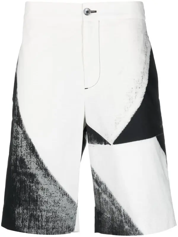 Alexander McQueen Abstract-print Bermuda Shorts - White