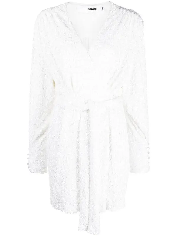 ROTATE BY BIRGER CHRISTENSEN Samantha Sequin Dress - White