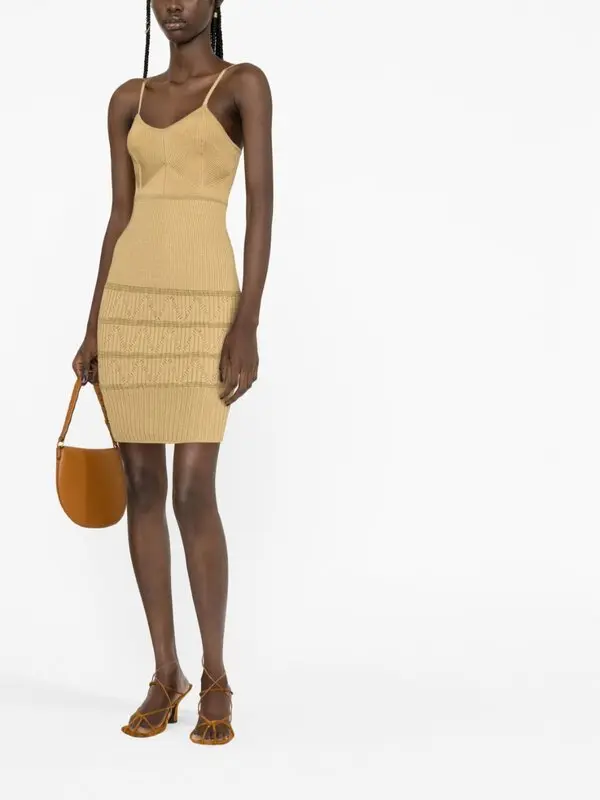 Balmain Ribbed Knit Mini Dress
