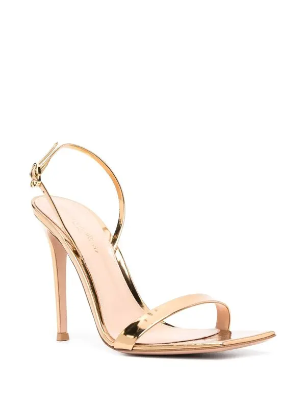 GIANVITO ROSSI Ribbon 105mm Stiletto Sandals - Gold
