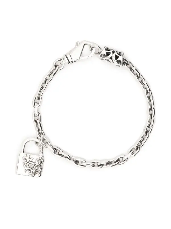 Emanuele Bicocchi Arabesque Padlock Chain Bracelet - Silver