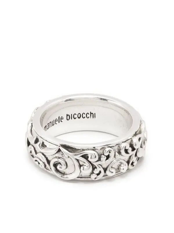 Emanuele Bicocchi Large Arabesque Band Ring - Silver