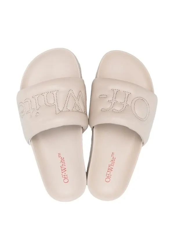 Off-White Logo Embroidered Slides