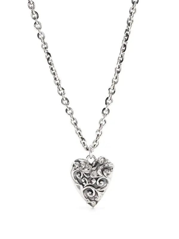 Emanuele Bicocchi Arabesque Heart Pendant Necklace - Silver