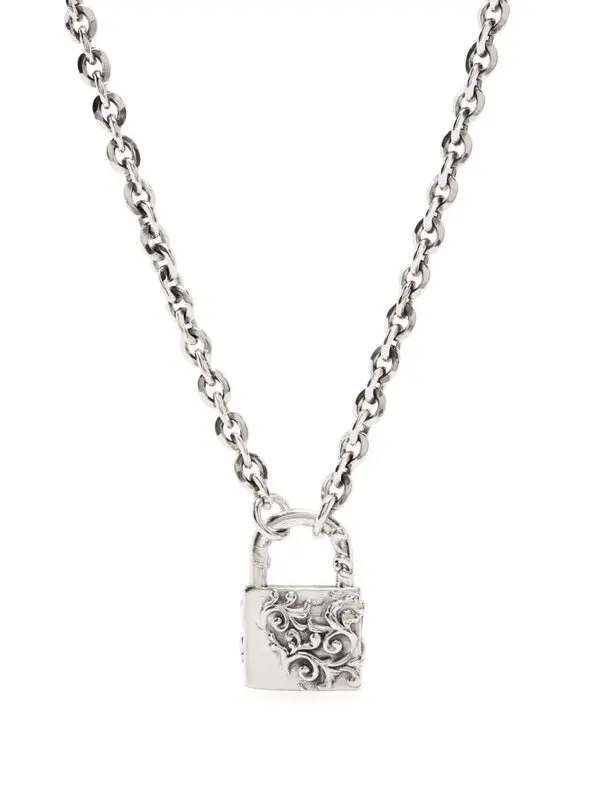 Emanuele Bicocchi Arabesque Padlock Necklace - Silver