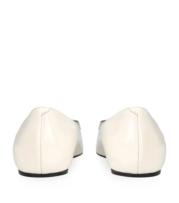 ROGER VIVIER Patent Trompette Ballet Flats - Ivory