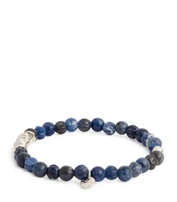 Tateossian Sodalite And Sterling Silver Classic Discs Bracelet - Blue
