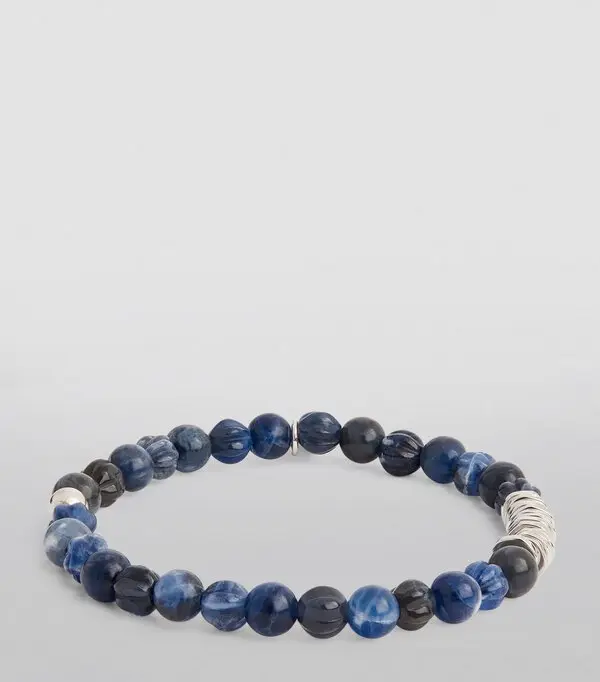 Tateossian Sodalite And Sterling Silver Classic Discs Bracelet - Blue