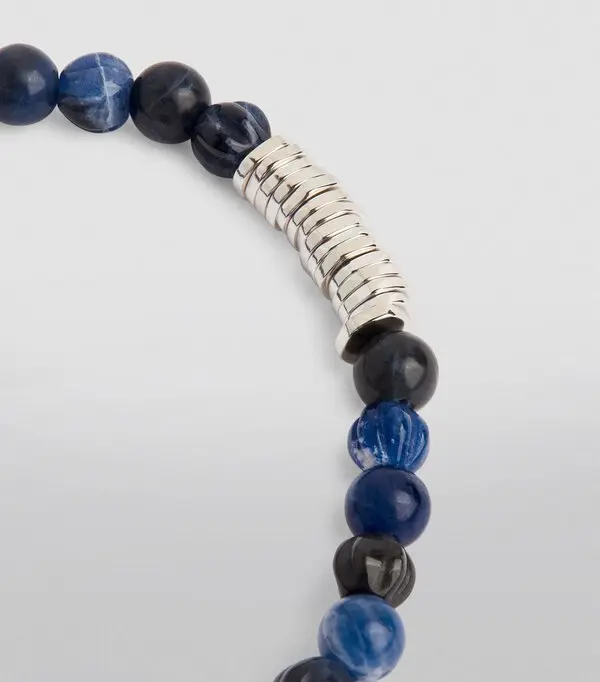 Tateossian Sodalite And Sterling Silver Classic Discs Bracelet - Blue