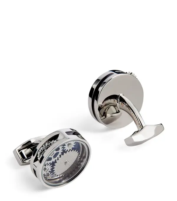Tateossian Circle Gear Cufflinks - Silver