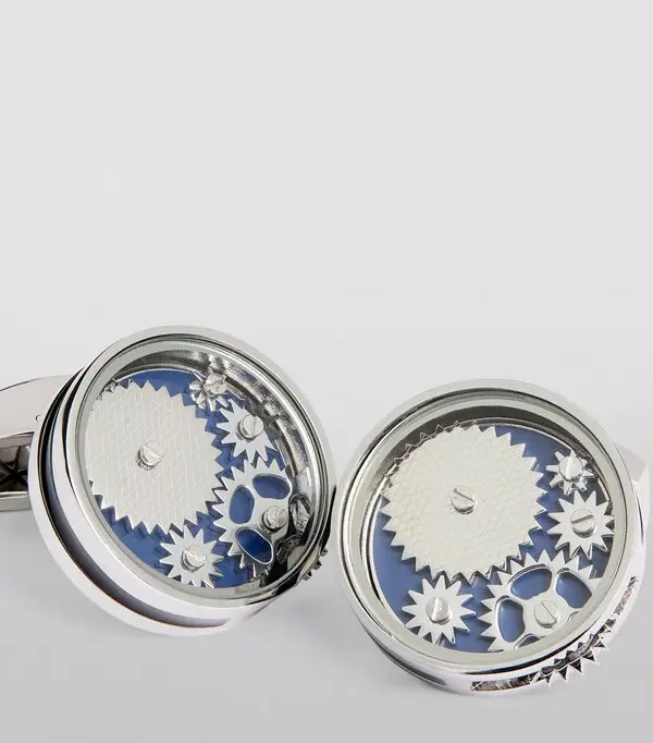 Tateossian Circle Gear Cufflinks - Silver