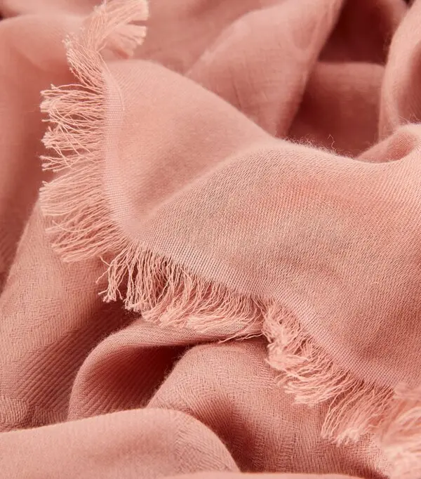 Max Mara Fringed Logo Scarf