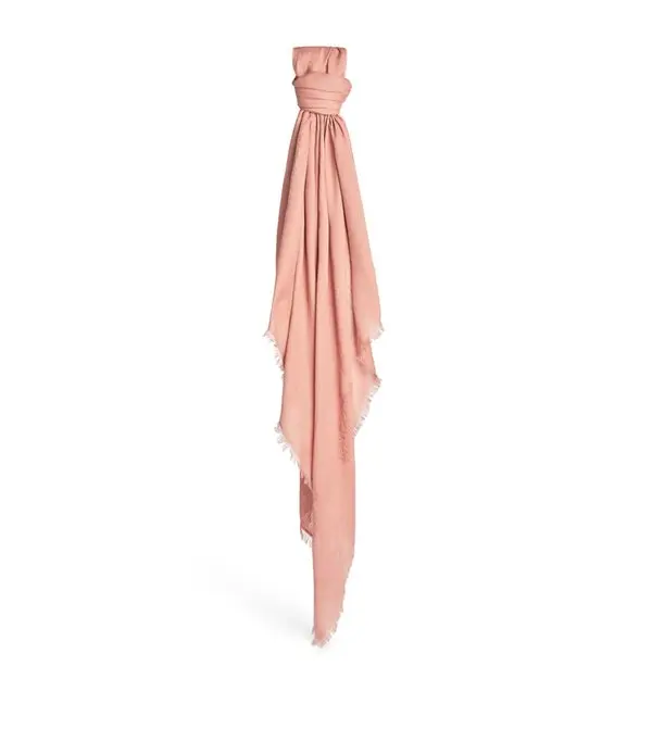 Max Mara Fringed Logo Scarf