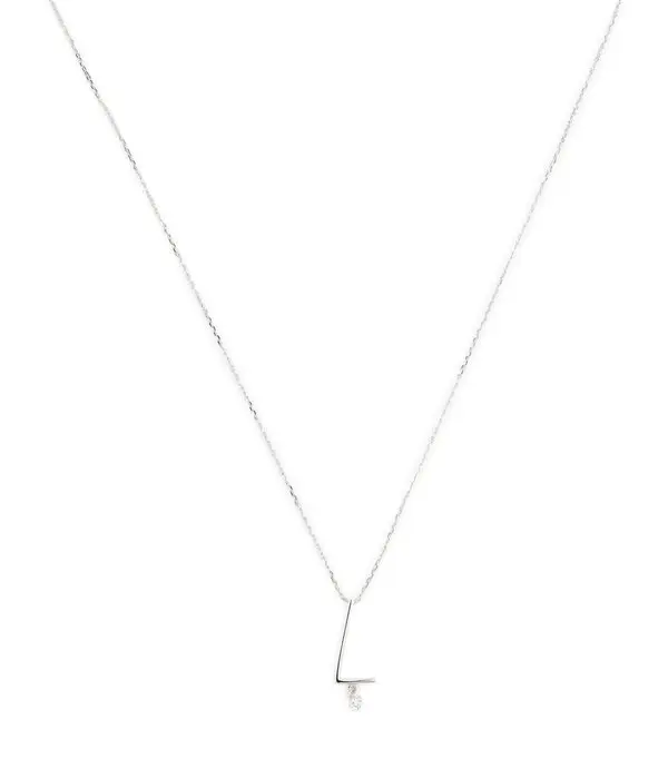 PERSEE Gold And Diamond Alphabet Necklace - White