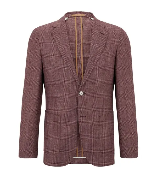 BOSS Wool-silk Check Jacket