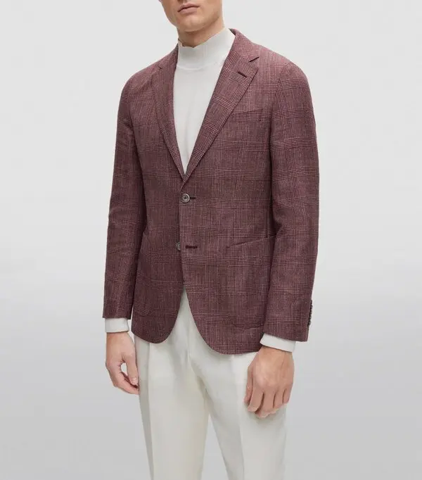 BOSS Wool-silk Check Jacket