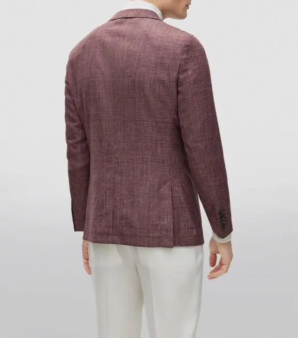 BOSS Wool-silk Check Jacket