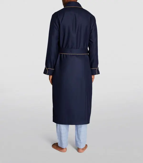 Derek Rose Cashmere-silk Piped Robe