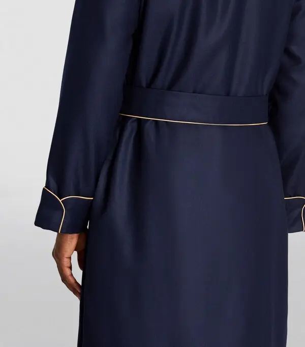 Derek Rose Cashmere-silk Piped Robe