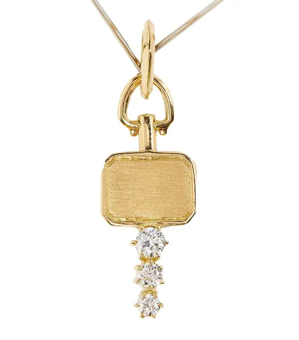 JADE TRAU Mini Catherine Key Diamond Charm - Gold