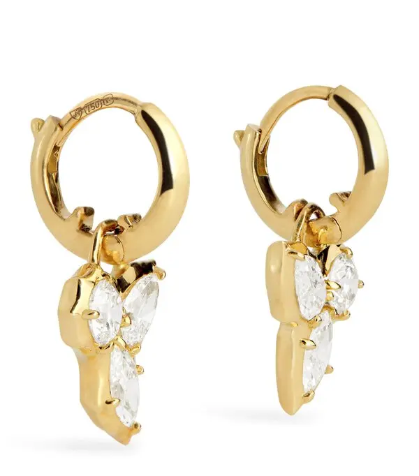JADE TRAU Poppy Diamond Huggie Earrings - Gold