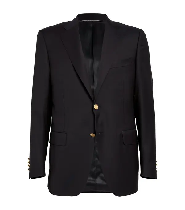 Canali Wool Single-breasted Suit Jacket - Navy