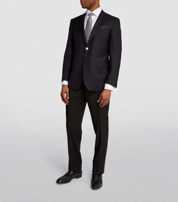 Canali Wool Single-breasted Suit Jacket
