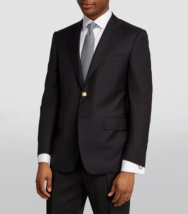 Canali Wool Single-breasted Suit Jacket