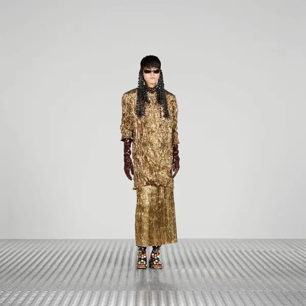 gold lurex mini dress Ulla Johnson