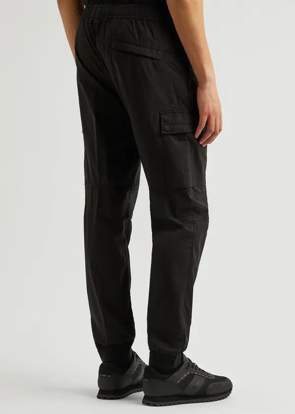 Stone Island Stretch-cotton Cargo Trousers - Black