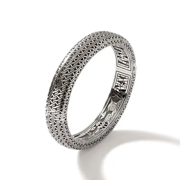 John Hardy Carved Chain Hinged Bangle
