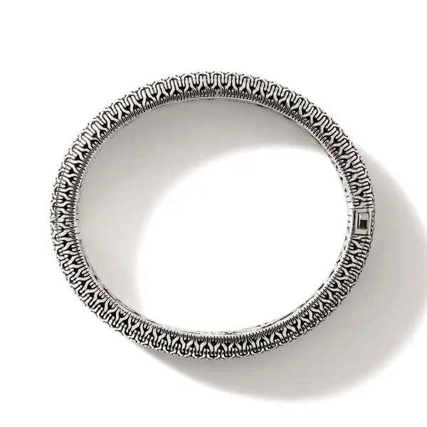 John Hardy Carved Chain Hinged Bangle