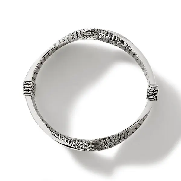 John Hardy Carved Chain Twisted Bangle