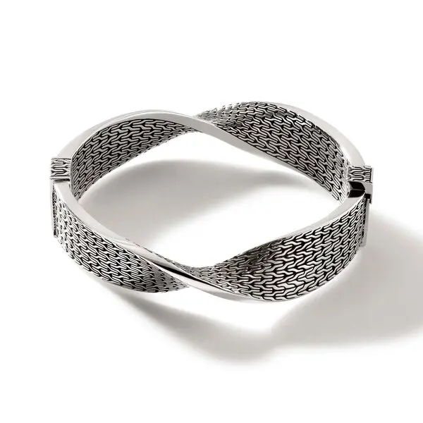 John Hardy Carved Chain Twisted Bangle