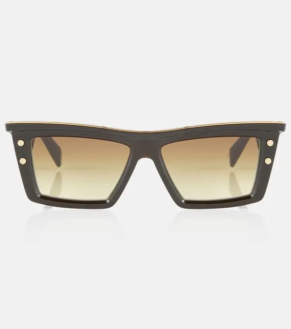 Balmain Logo-embossed Sunglasses - Brown