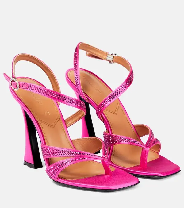 D'ACCORI Raya Crystal-embellished Sandals - Pink