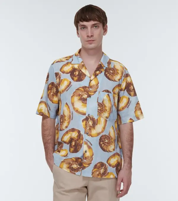 Nanushka Printed Cotton Bowling Shirt