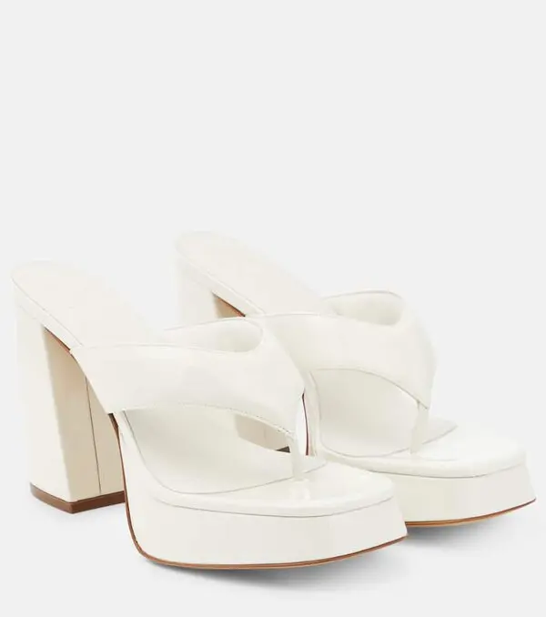 GIA BORGHINI Patent Leather Platform Sandals - White