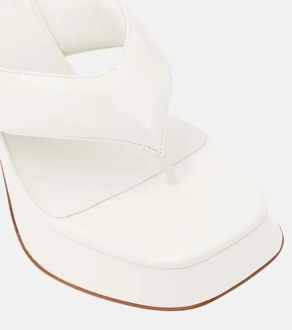 GIA BORGHINI Patent Leather Platform Sandals - White