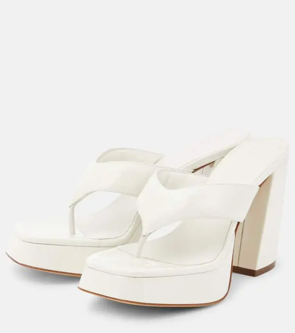 GIA BORGHINI Patent Leather Platform Sandals - White