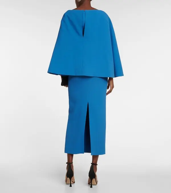 EMILIA WICKSTEAD Niesha Crêpe Midi Dress - Blue