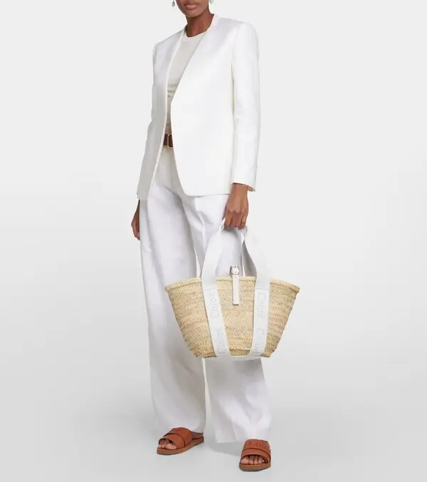 Chloé Sense Medium Raffia Tote Bag