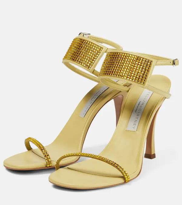 Stella Mccartney Stella 100 Crystal-Embellished Sandals In Green