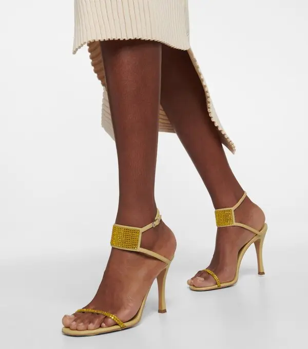 Stella Mccartney Stella 100 Crystal-Embellished Sandals In Green