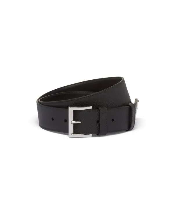 Prada Saffiano Leather Belt - Black