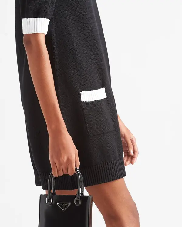 Prada Cotton Mini-Dress - Black/White | Editorialist