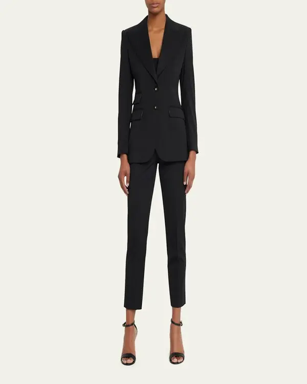 Dolce & Gabbana Wool Blazer Jacket W/ Button Detail